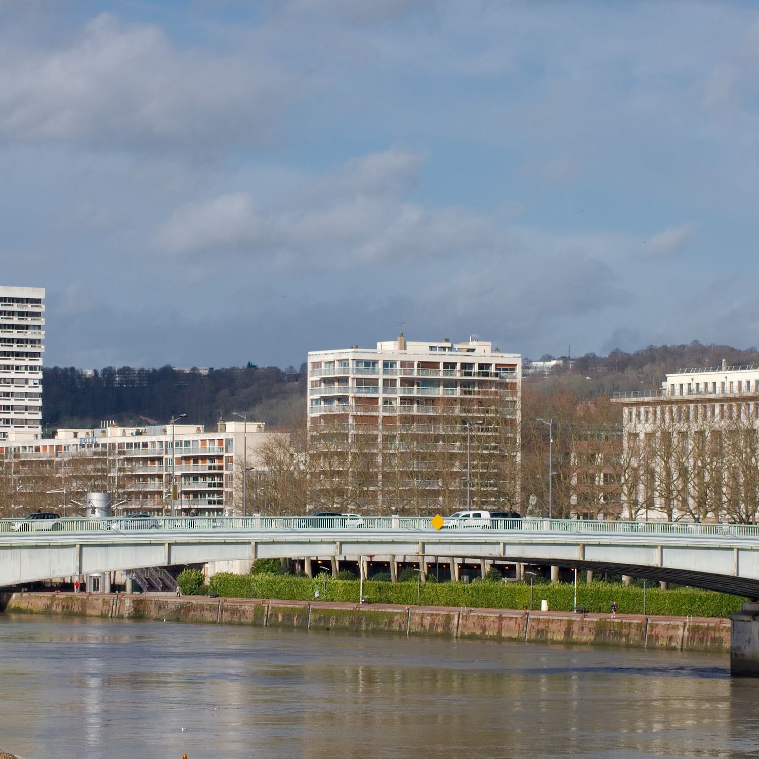 Boieldieu Bridge - Hedendaagse brug in Rouen, Frankrijk