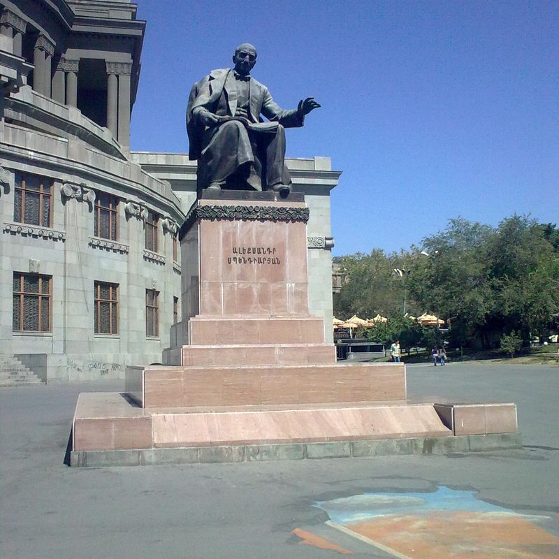 Alexander Spendiaryan's monument - Bronze and granite sculpture in ...