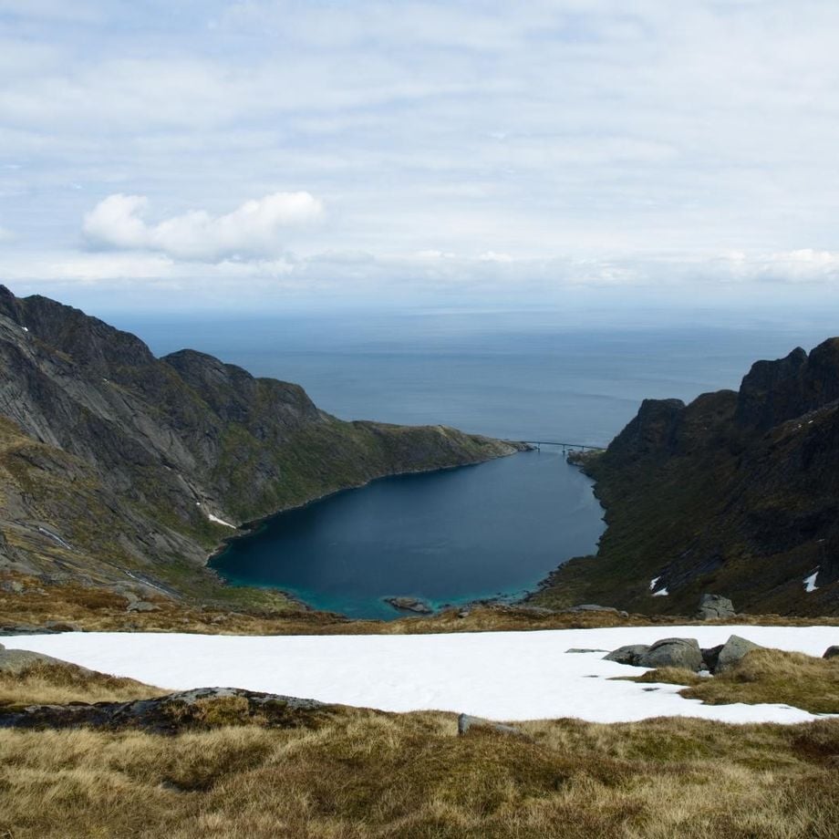 Reinebringen - Point de vue montagneux dans les îles Lofoten, Norvège